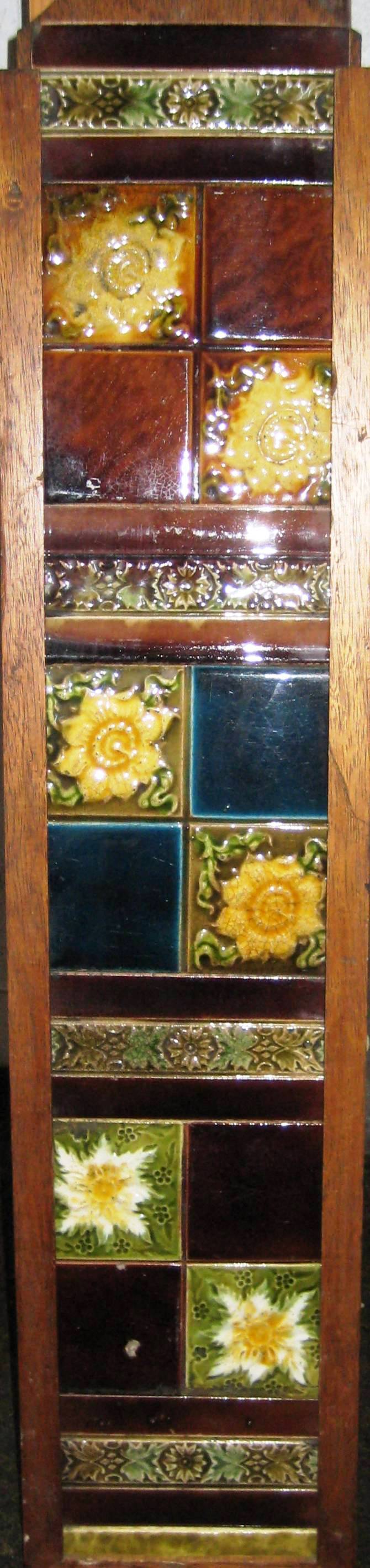 Buy Online: Antique Victorian golden flowers Fireplace Tile Set